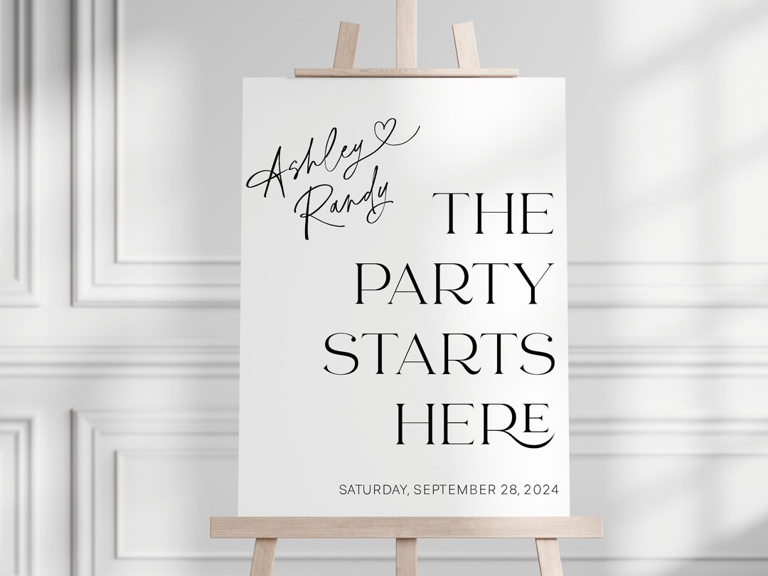 Reception Sign - the Party Starts Here Wedding Sign, Acrylic Wedding ...