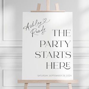 Reception Sign - the Party Starts Here Wedding Sign, Acrylic Wedding ...