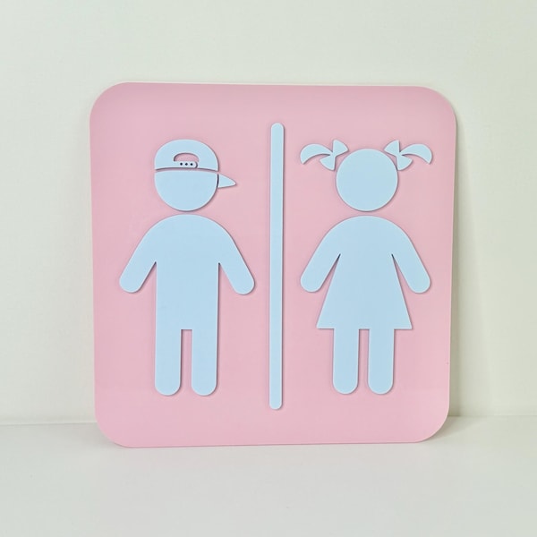 Girls and Boys Restroom Signs - Etsy