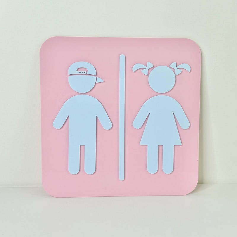 Boys and Girls Bathroom Signs - Etsy