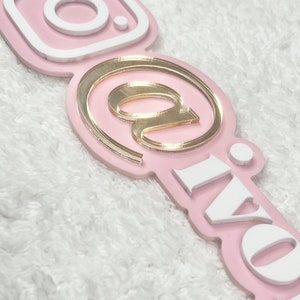 Social Media Sign, Social Media Watermark, Acrylic Username Tag, Small ...