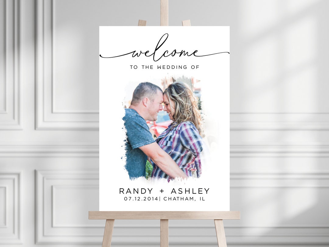 Photo Welcome Sign Entrance Wedding Sign, Welcome Wedding Sign With ...
