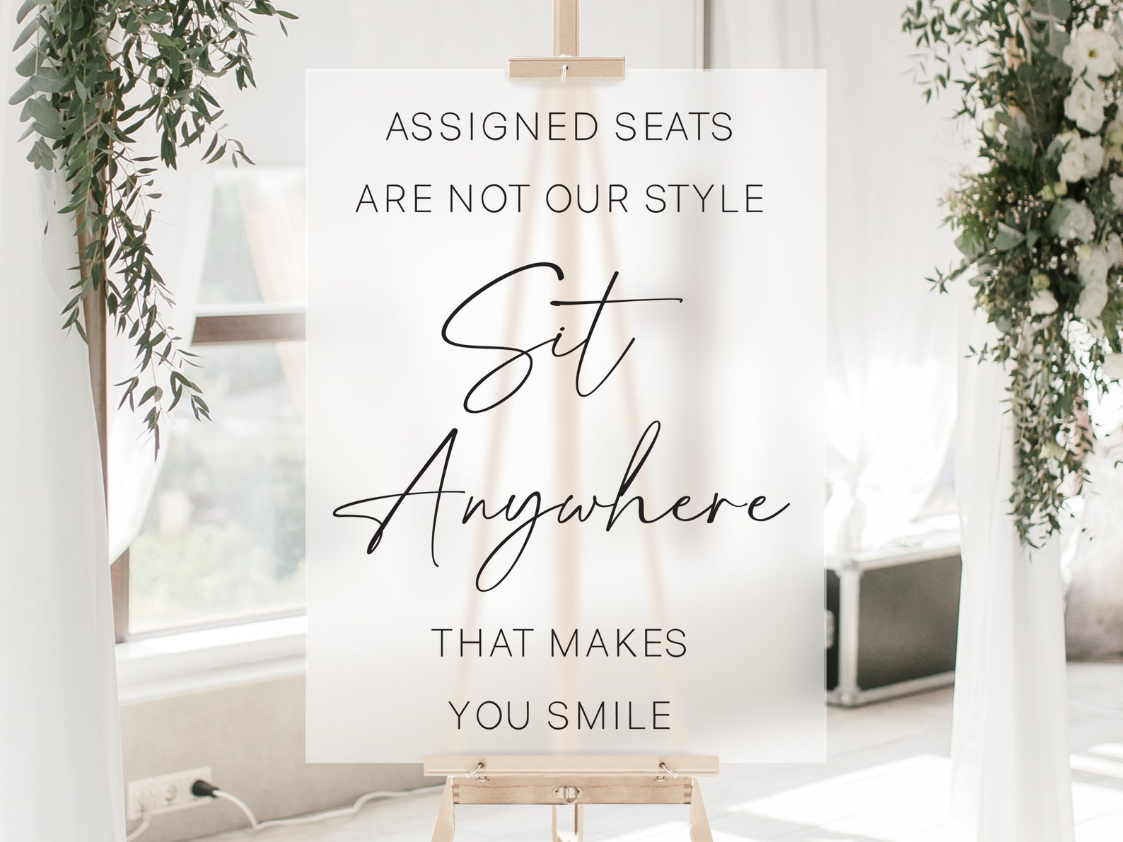 No Seating Chart Sign, Open Seating Chart, Wedding Reception Decor ...