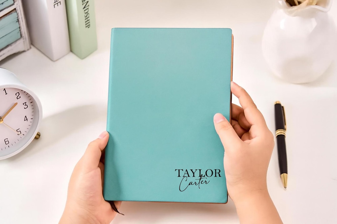 Personalized Monogram Notebook • Engraved Vegan Leather Journal - Etsy