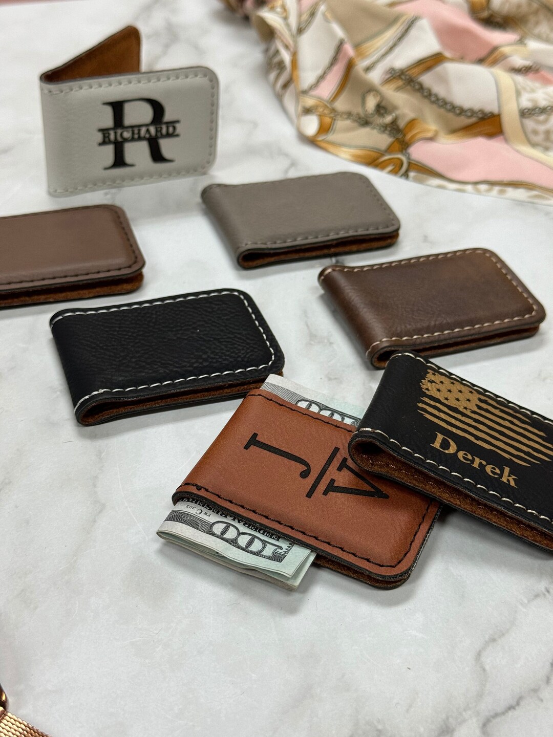 Custom Laser Engraved Leather Money Clip Wallet - Etsy