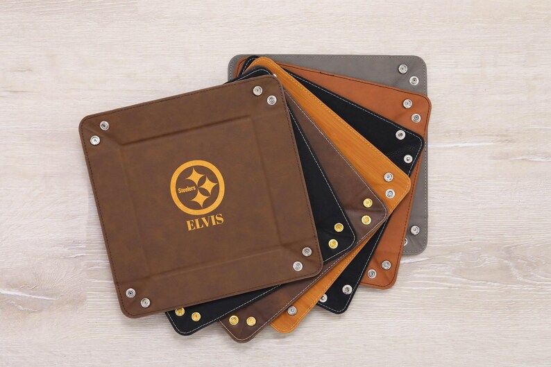 Custom Vegan Leather Valet Tray for Football Team, Football Player Gift ...