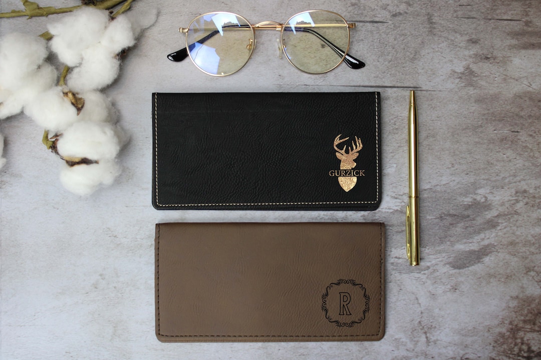 Customized Leather Checkbook, Checkbook Wallet and Holder, Checkbook ...