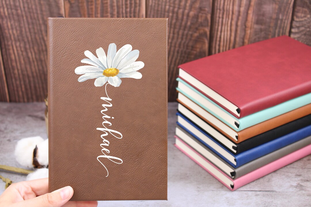 Custom Journal With Daisy, Simple Daisy Flower Notebook, Lined Notebook ...