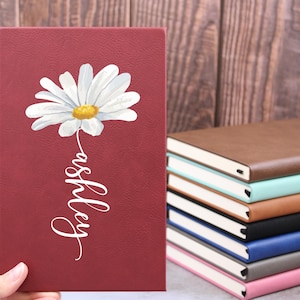 Custom Journal With Daisy, Simple Daisy Flower Notebook, Lined Notebook ...