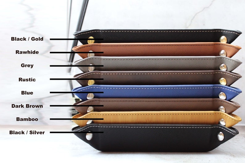 Custom Vegan Leather Valet Tray for Football Team, Football Player Gift ...