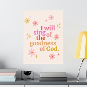 Christian Printed Poster Decor 'goodness of God' Poster Pink and Orange ...