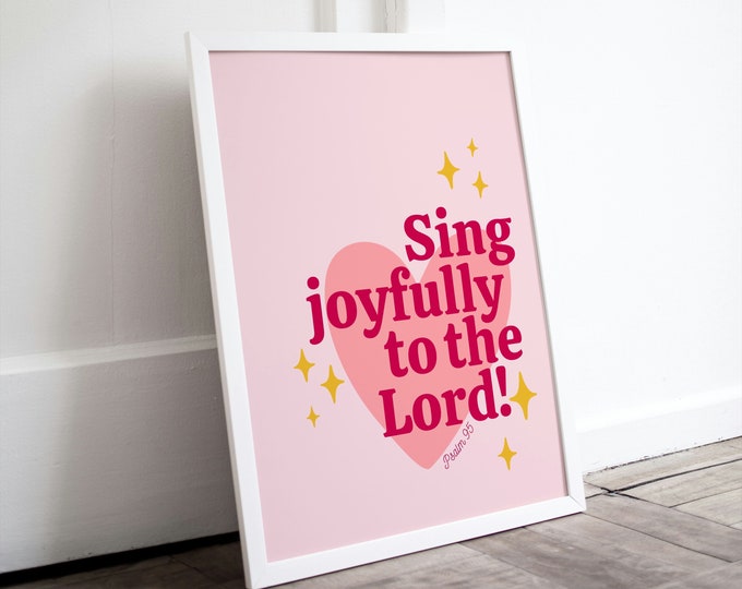 Christian Printed Poster Decor 'goodness of God' Poster Pink and Orange ...