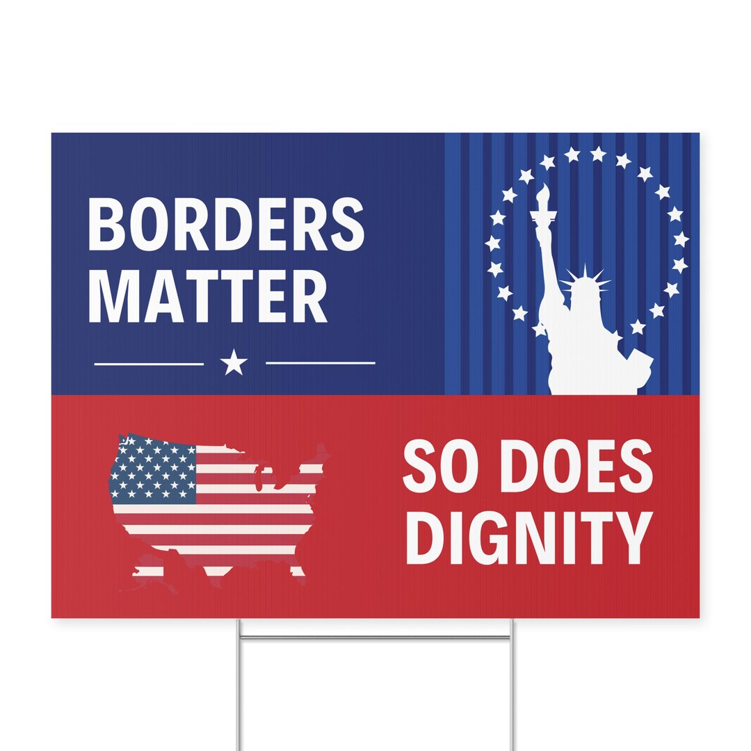 Immigration Yard Sign USA Political Yard Sign Peace Lawn Sign Border ...