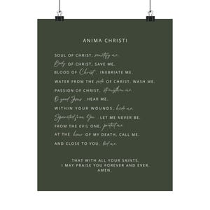 Anima Christi Catholic Wall Art Soul of Christ Prayer Print Minimalist ...