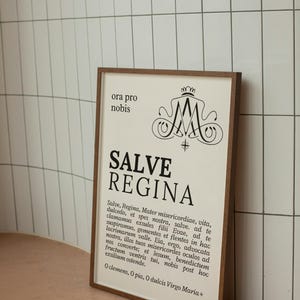 Salve Regina Catholic Wall Art Hail Holy Queen Prayer Print Marian ...