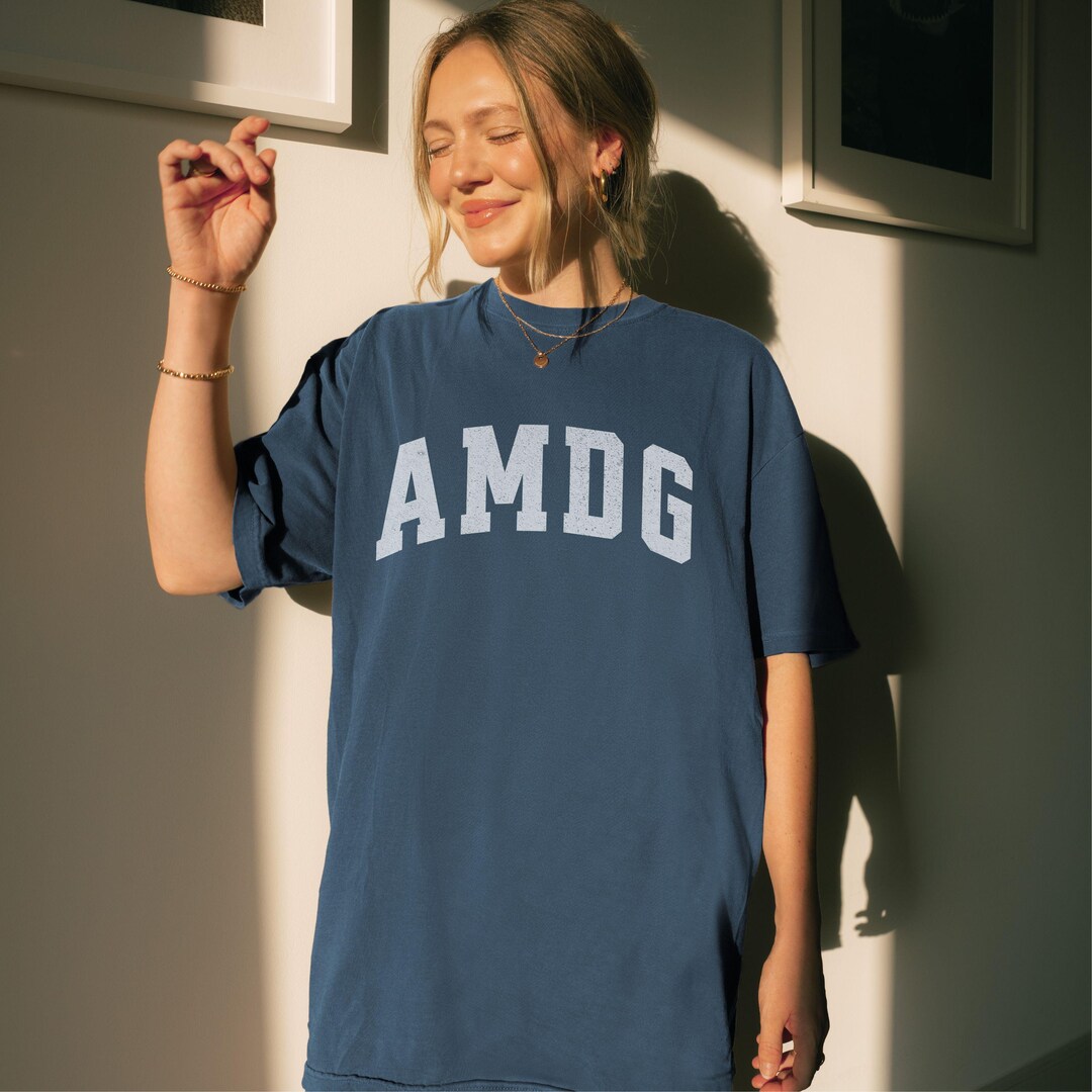 Catholic AMDG Shirt Distressed Minimal Tee Subtle Catholic Aesthetic ...