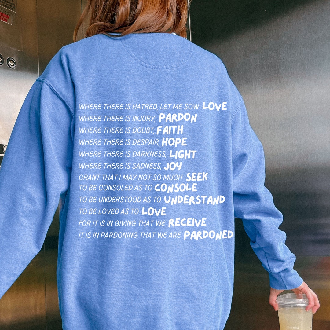 St. Francis of Assisi Crewneck Peace Sweatshirt Confirmation Saint ...