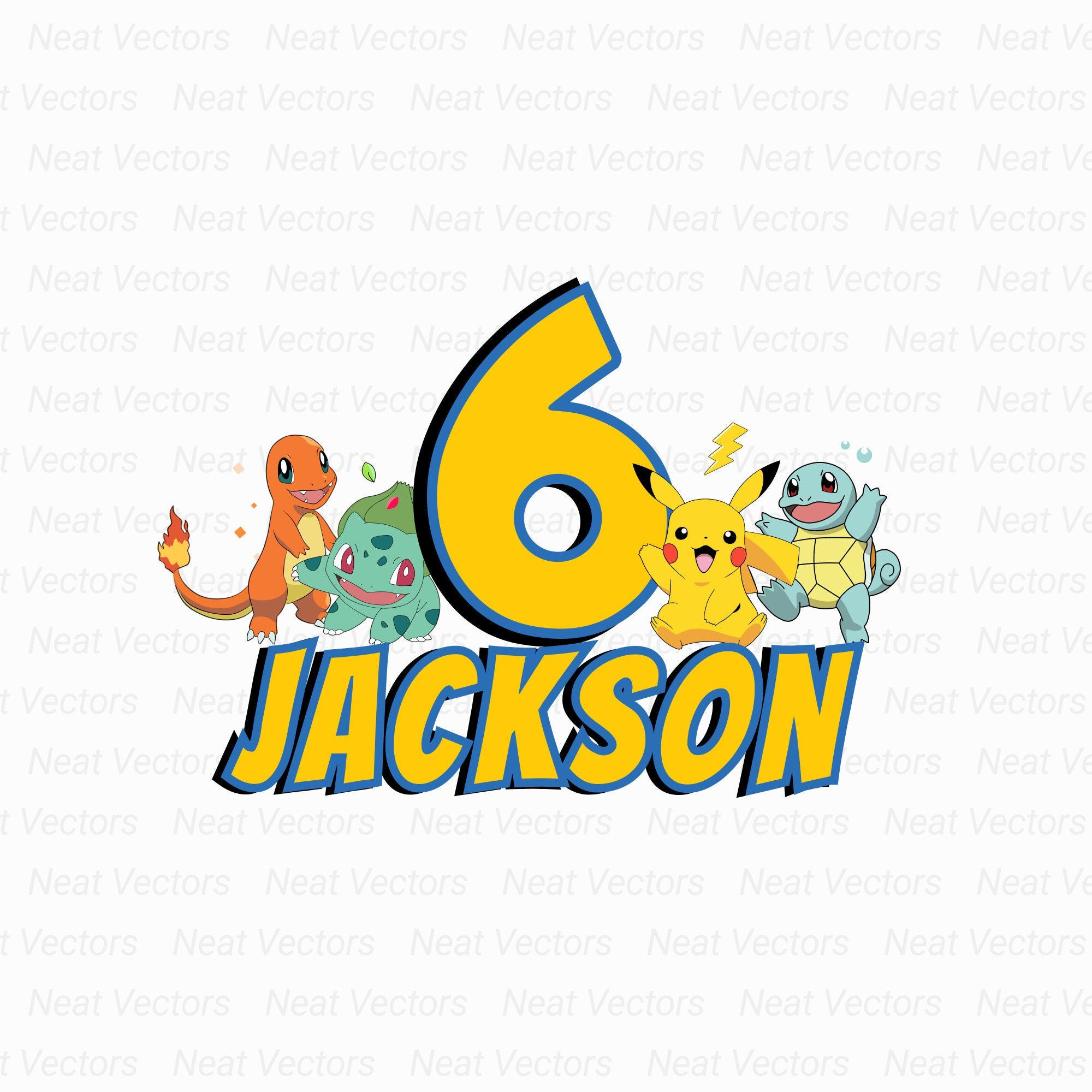 Pikachu Custom Pikachu Birthday Design Personalized SVG - Etsy