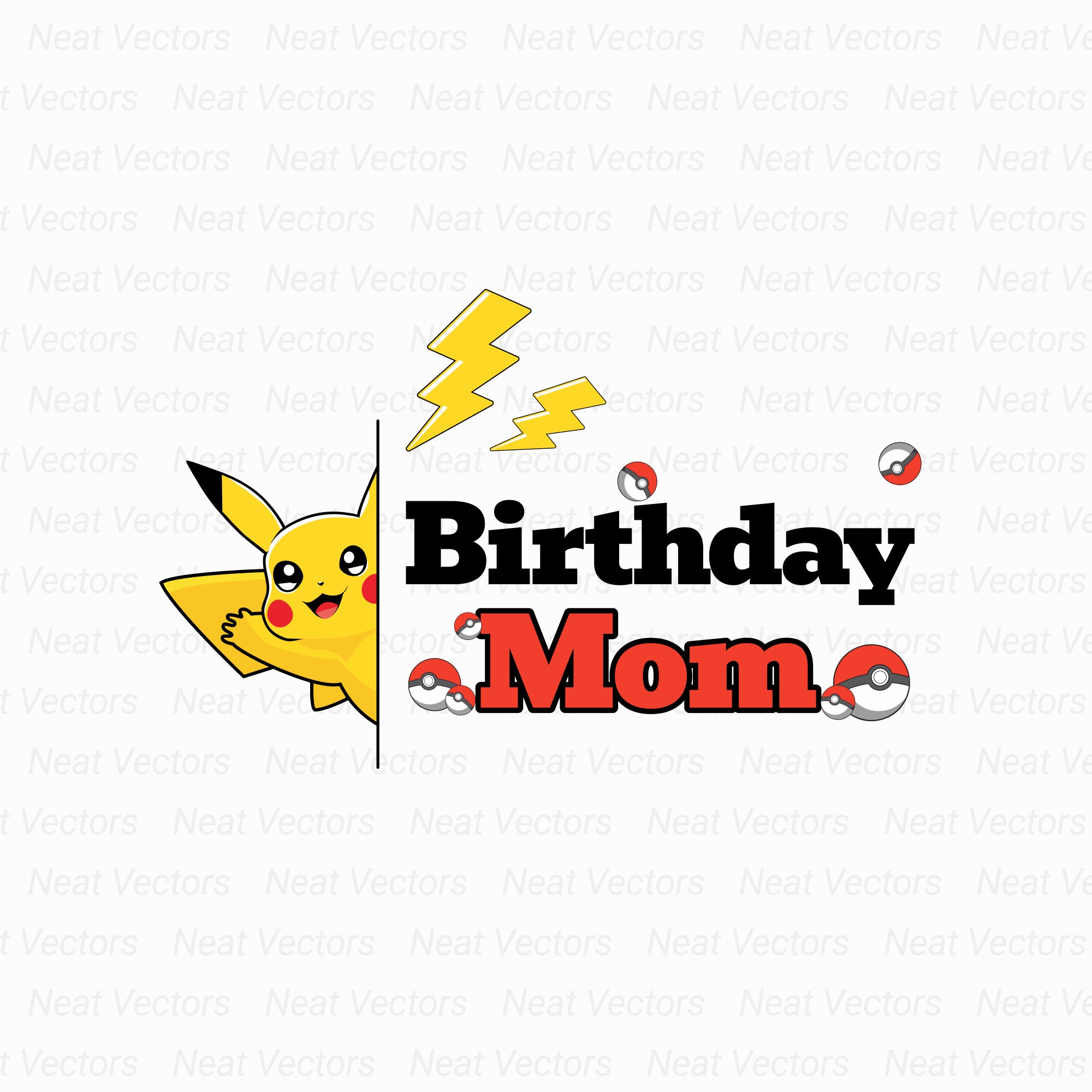 Birthday Mom Pokemon Svg, Pikachu Birthday Mom,png, JPG, Instant ...
