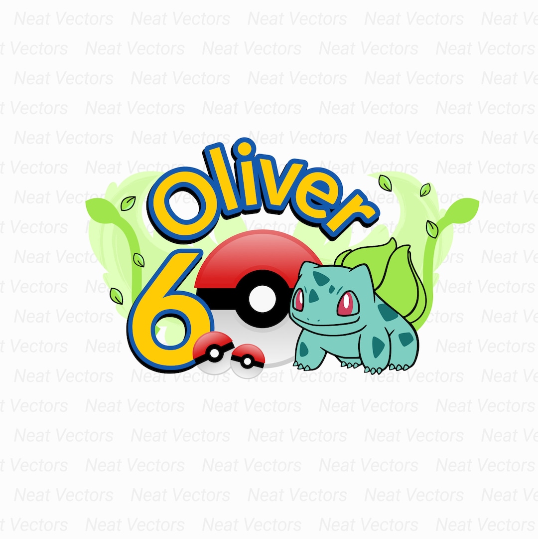 Bulbasaur, Custom Bulbasaur Birthday Design, Personalized, SVG, PNG ...