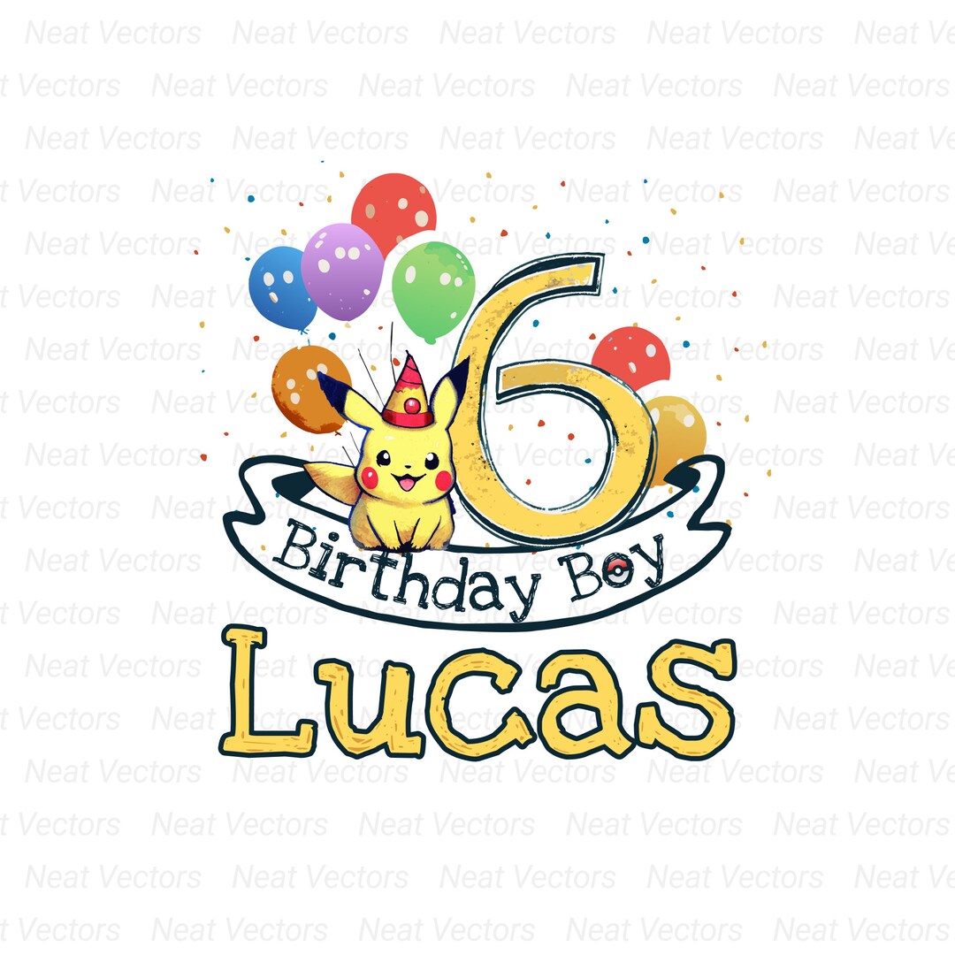 Pikachu, Custom Pikachu Birthday Design, Personalized, PNG, JPG ...