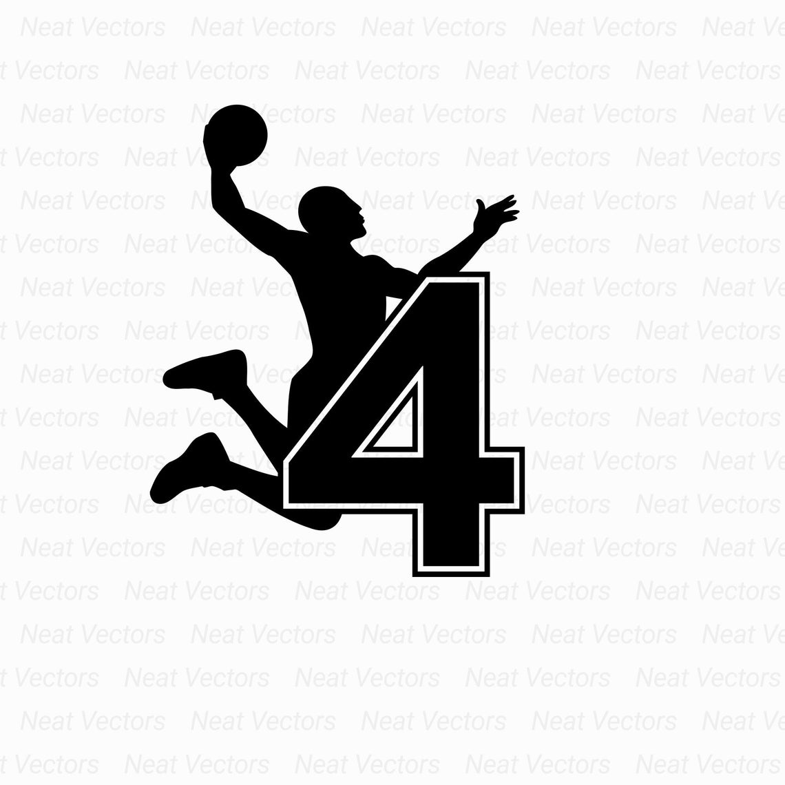 Basketball Age 4 Svg, Basketball Birthday Design, Basketball 4 Cricut ...
