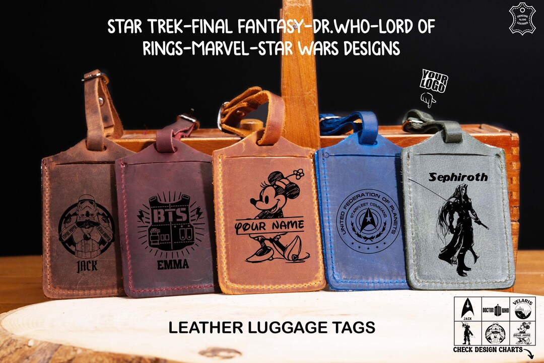 Personalized Italian Leather Star Trek Luggage Tags, Star Wars Luggage ...