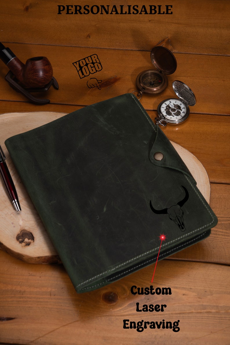 Personalized Leather Portfolio, Personalized Leather Journal, Custom ...