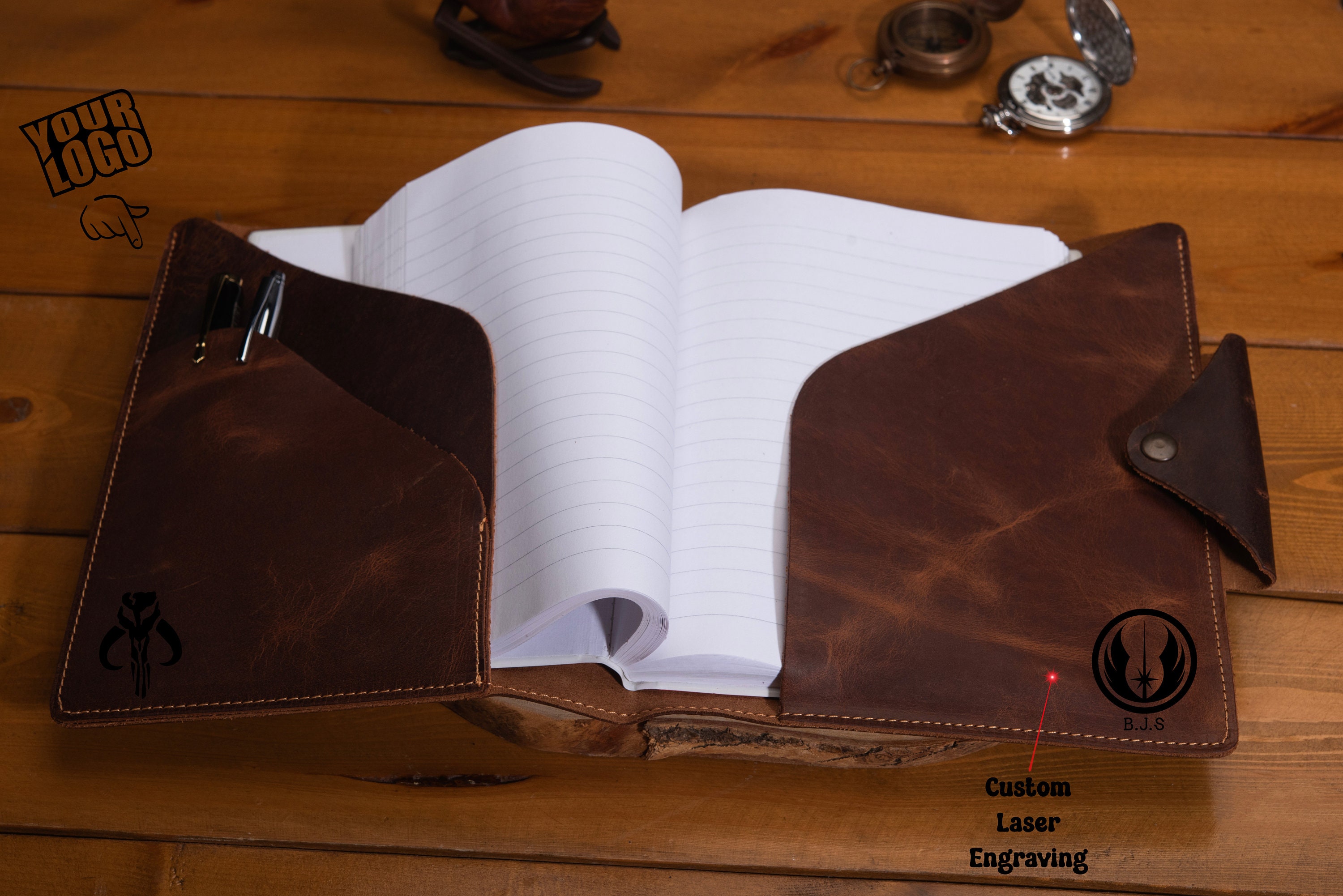 Personalized Leather Portfolio, Personalized Leather Journal, Custom ...