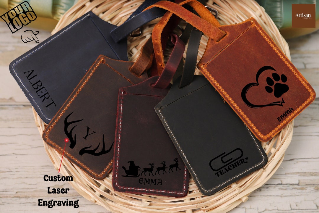 Personalized Leather Luggage Tags , Leather Luggage Tags, Luggage Tags ...