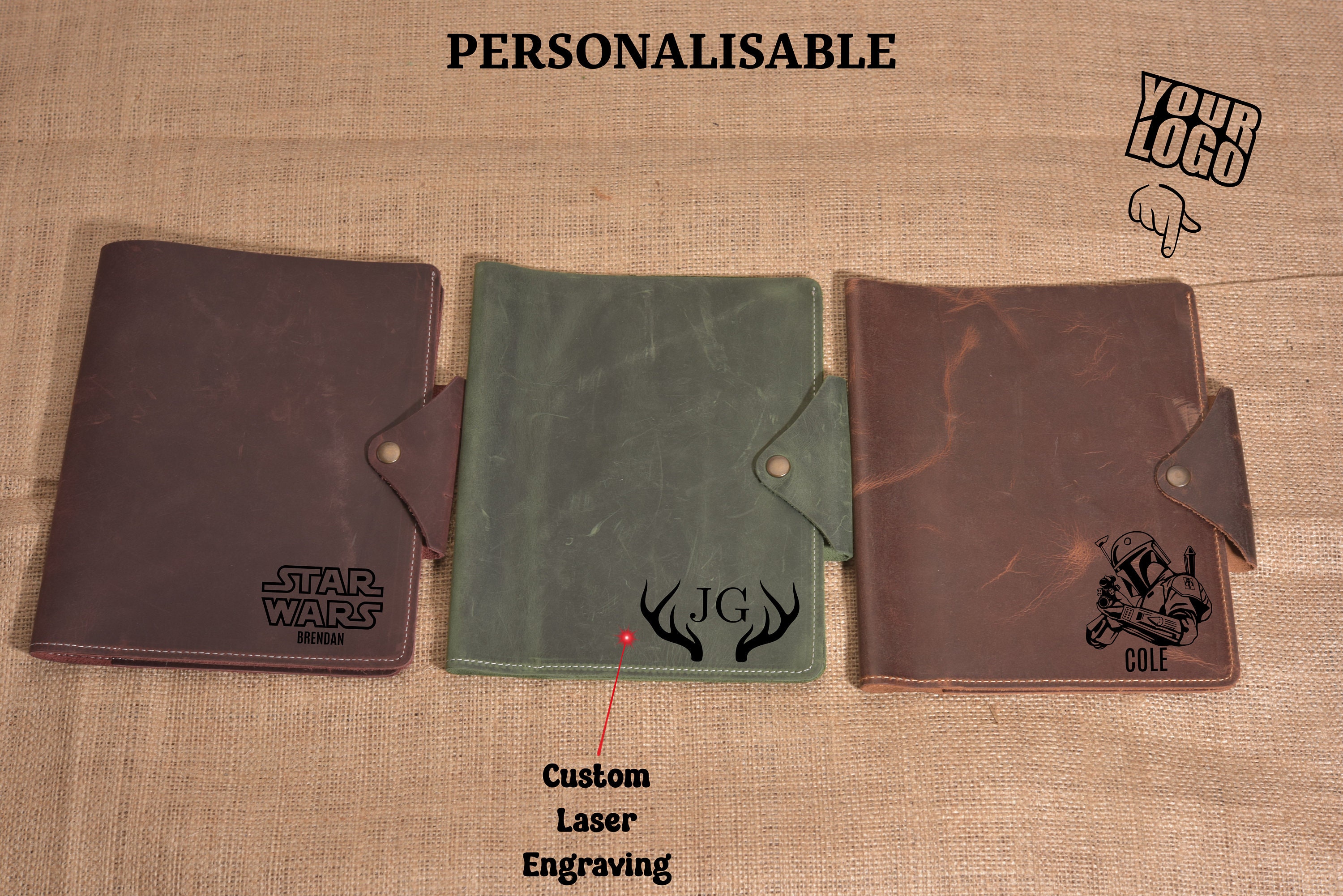 Personalized Leather Portfolio, Personalized Leather Journal, Custom ...