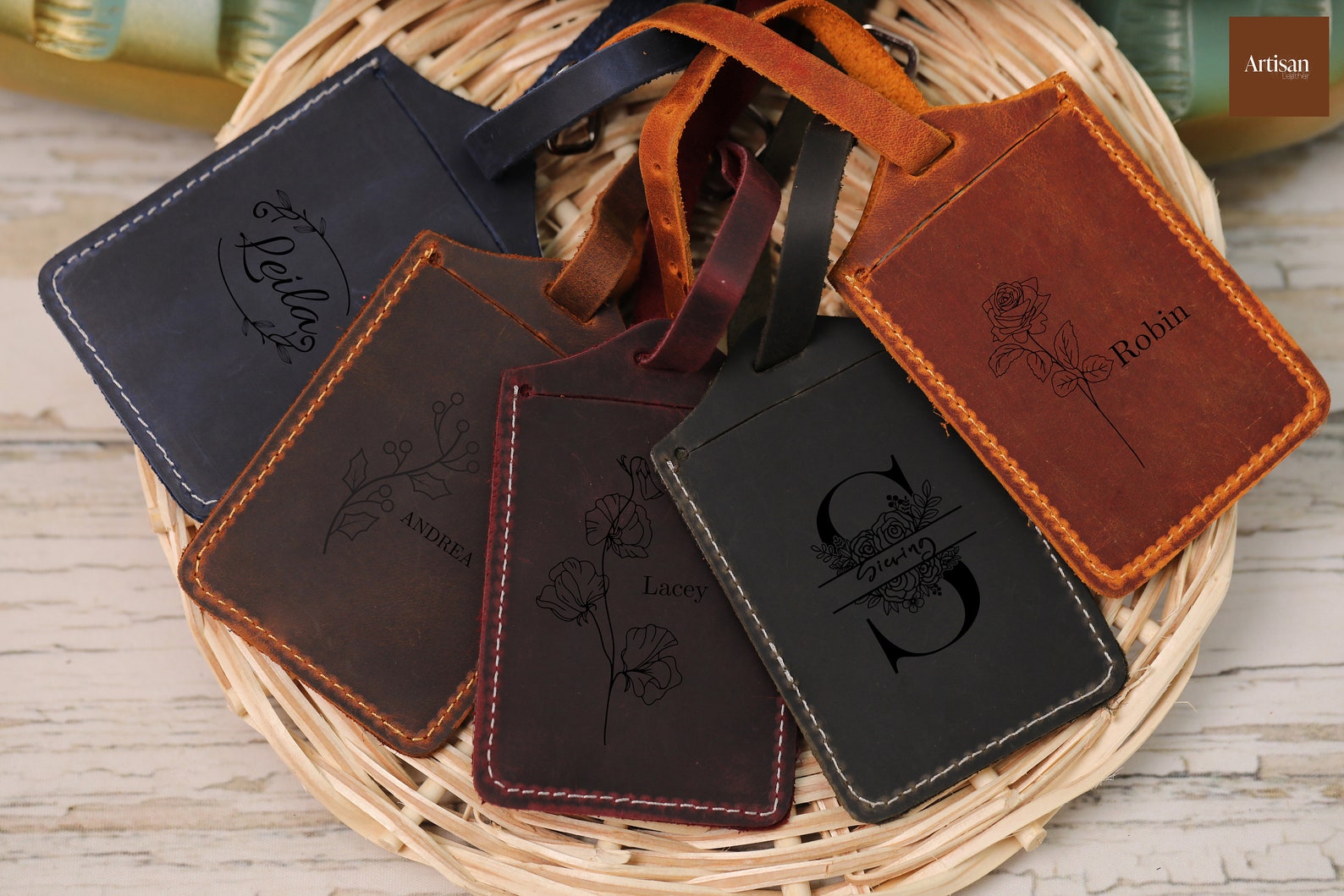 Personalized Leather Luggage Tags , Leather Luggage Tags, Luggage Tags Leather Personalized ...