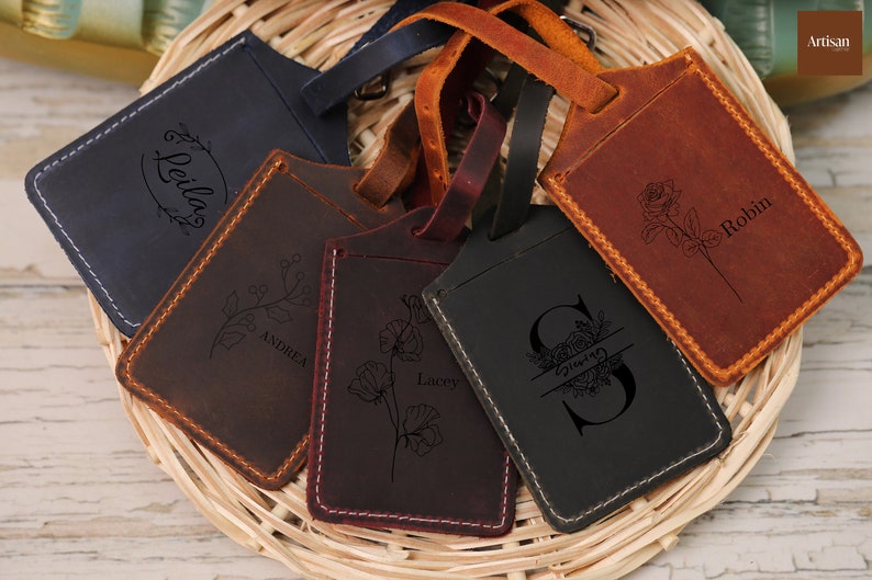 Personalized Leather Luggage Tags , Leather Luggage Tags, Luggage Tags Leather Personalized ...