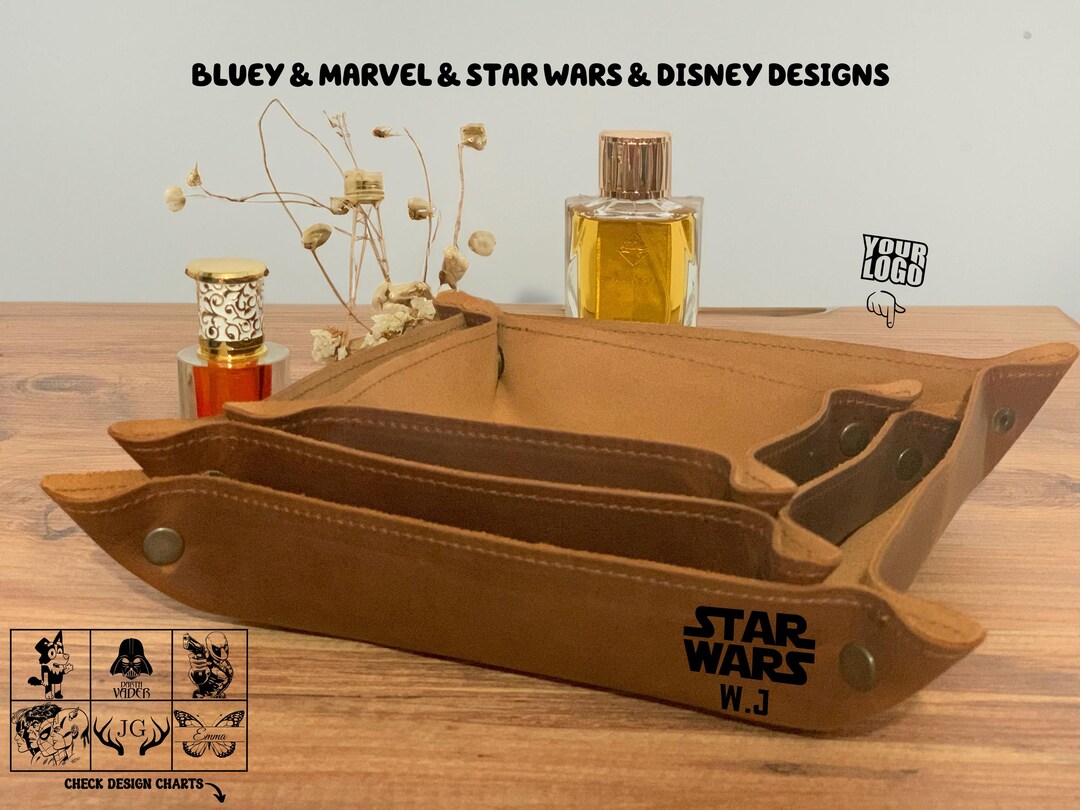 Custom Leather Dice Tray, Personalized Leather Valet Tray, Leather ...