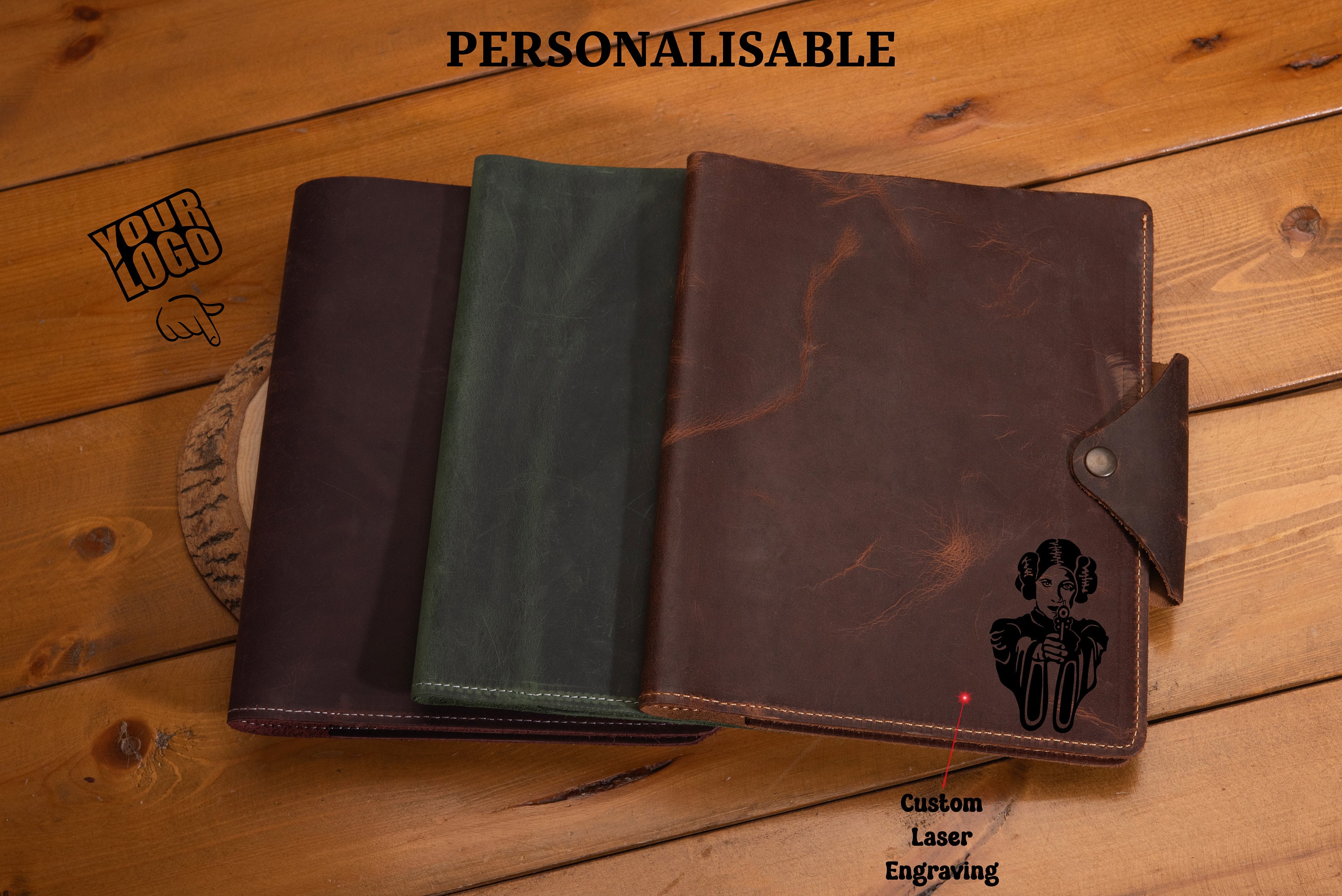 Personalized Leather Portfolio, Personalized Leather Journal, Custom ...