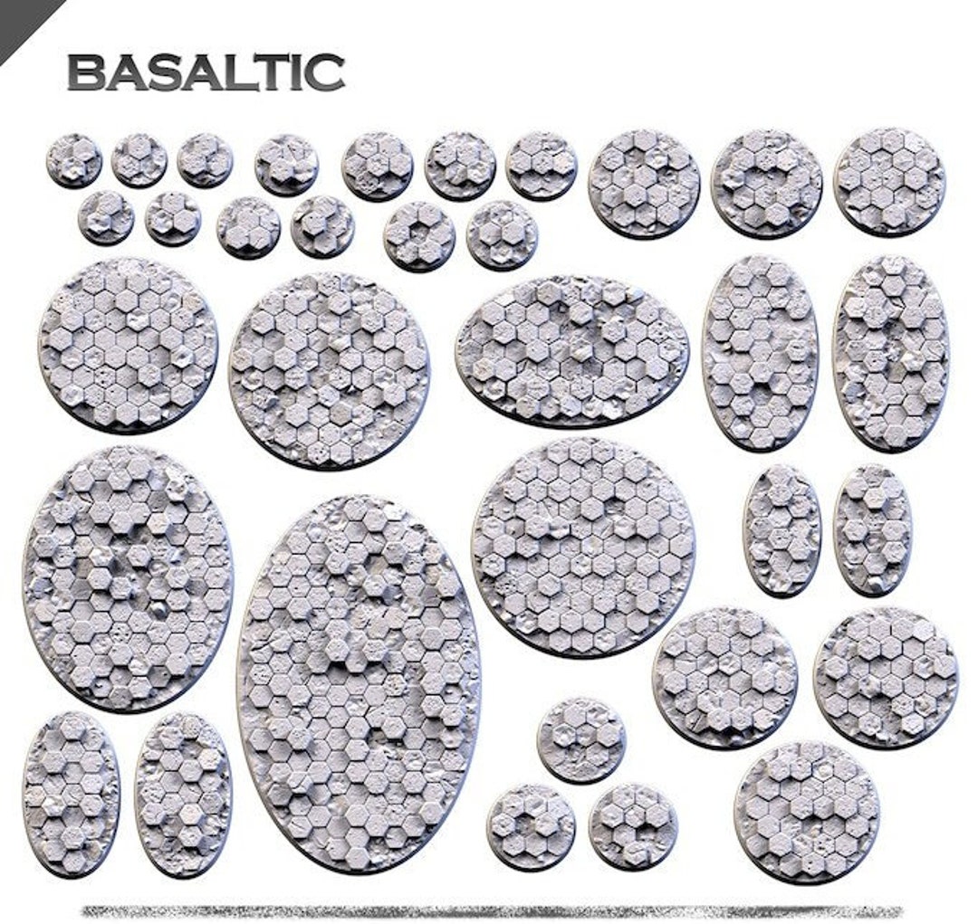 Basaltic Bases Miniature War Games Round and Oval Txarli Factory 2.0 ...
