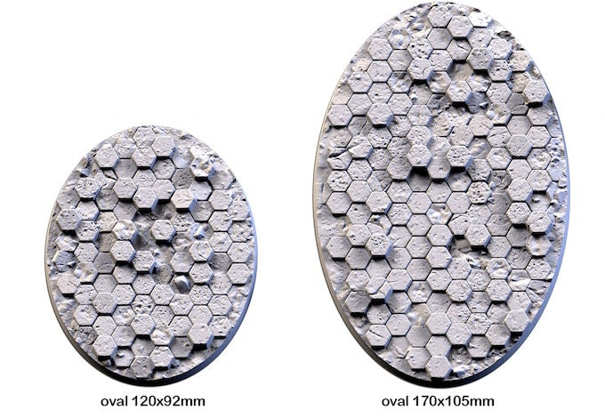 Basaltic Bases Miniature War Games Round and Oval Txarli Factory 2.0 volcanic Basalt Crystal ...