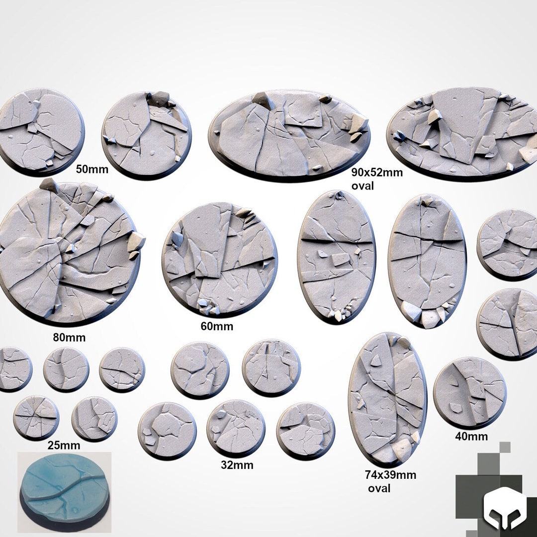 Frozen Ice Bases Miniature War Games Round and Oval - Etsy