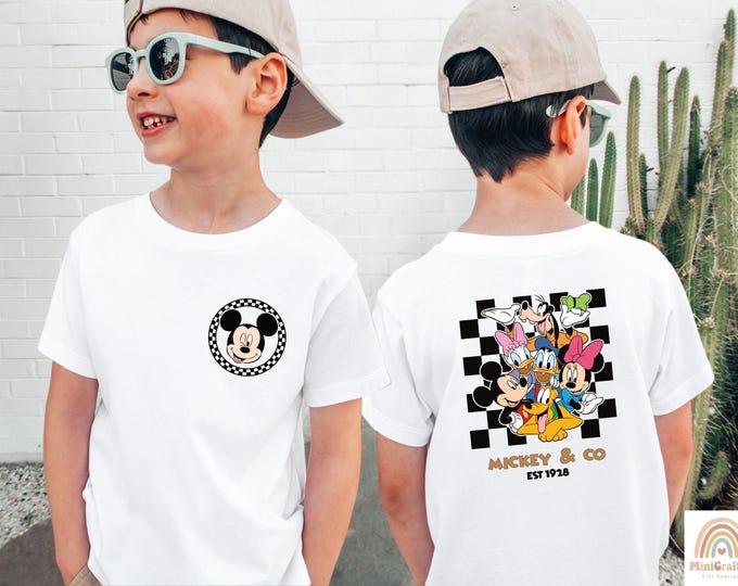 Classic Checker Winking Mickey Mouse Shirt, Mickey Kids Shirt, Youth ...