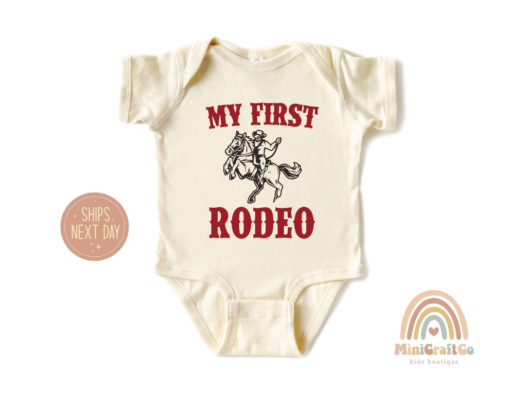 My First Rodeo Onesie® - Cute Cowboy Bodysuit - Western Natural Baby ...