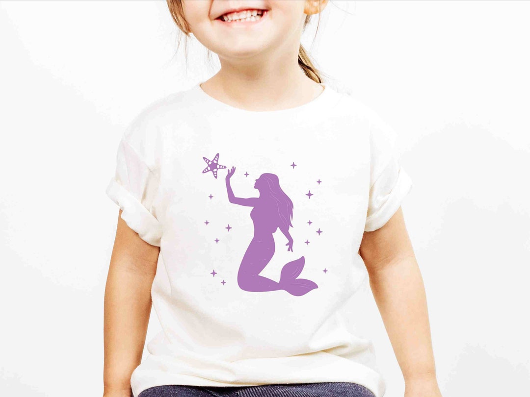 Mermaid Shirt Girls, Seashell Shirt, Cute Mermaid Shirt Kids, Mermaid ...
