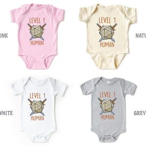 Custom Dragon Baby Onesie®, Level 1 Human Baby Bodysuit, Birthday Boy ...