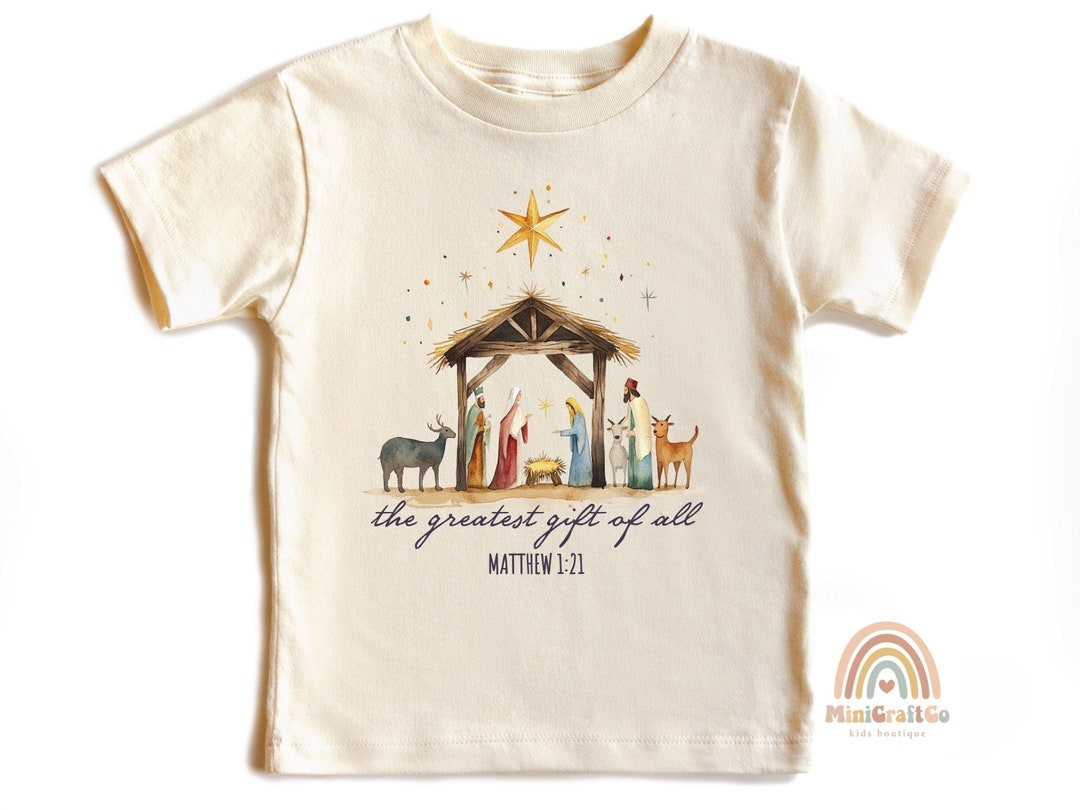 Baptism Nativity Scene Christmas Shirt, Religious Toddler Gifts, True ...