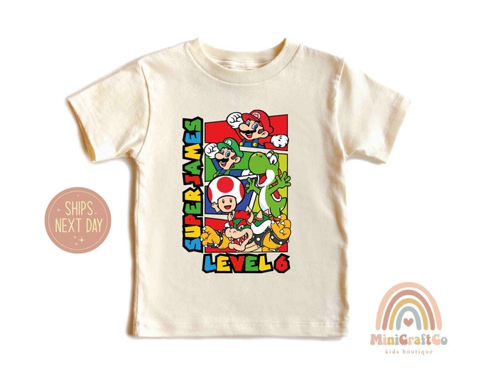 Super Mario Birthday Shirt, Mario Birthday Party T-shirt, Personalized ...
