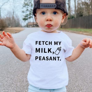 Funny Baby Onesie®, Baby Shower Gift, Fetch My Milk Peasant Baby ...