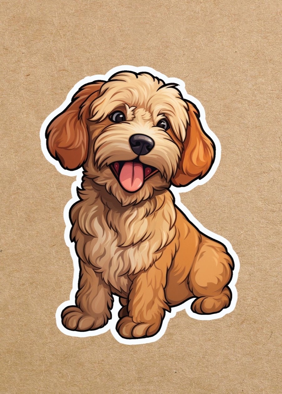 Labradoodle Vinyl Sticker High Quality Waterproof Tear - Etsy