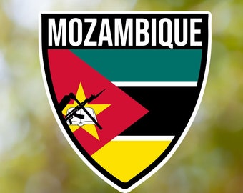 Mozambique Flag Emblem Stickers - Etsy