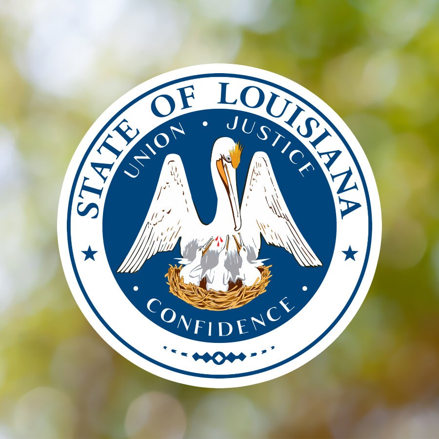 Lousiana Sticker State Seal Made With Vinyl Decal for Book - Etsy