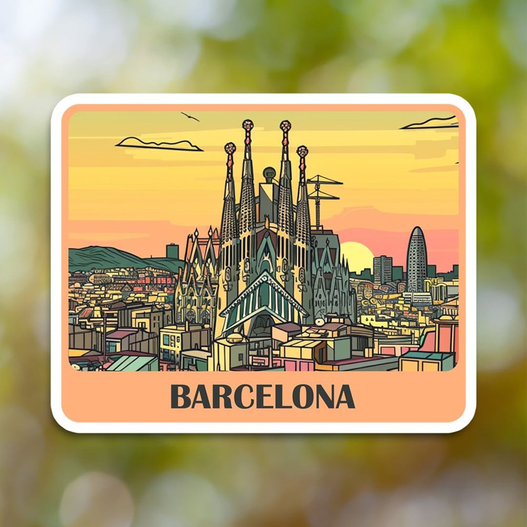Barcelona Sticker, City Sticker Vinyl Decal, for Laptop Car, Book ...
