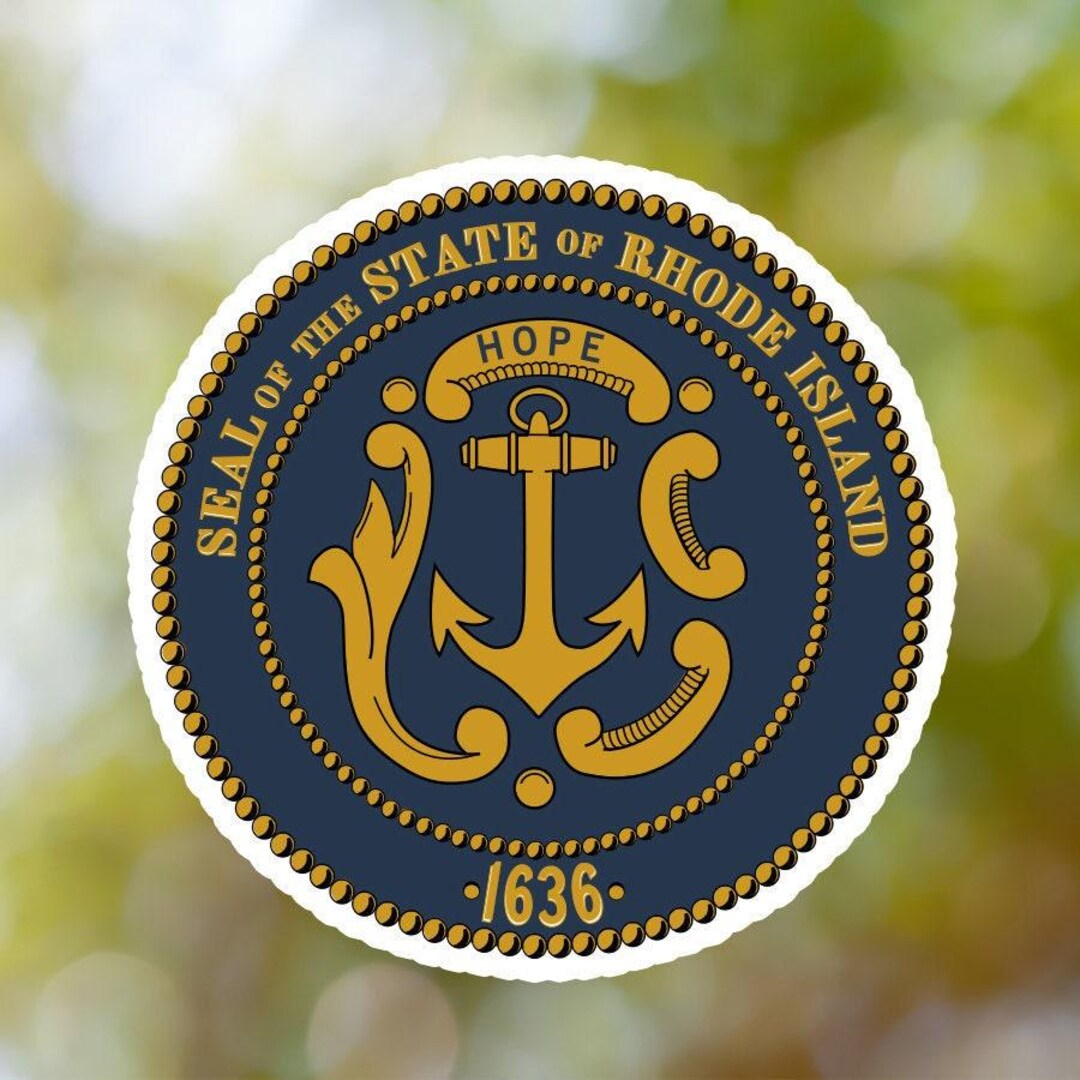 Rhode Island Sticker State Seal Made With Vinyl, Decal for Book, Laptop ...